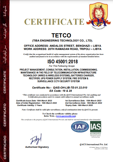 CERTIFICATES – TETCO