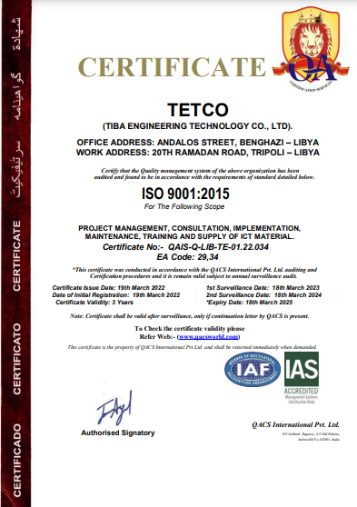 CERTIFICATES – TETCO